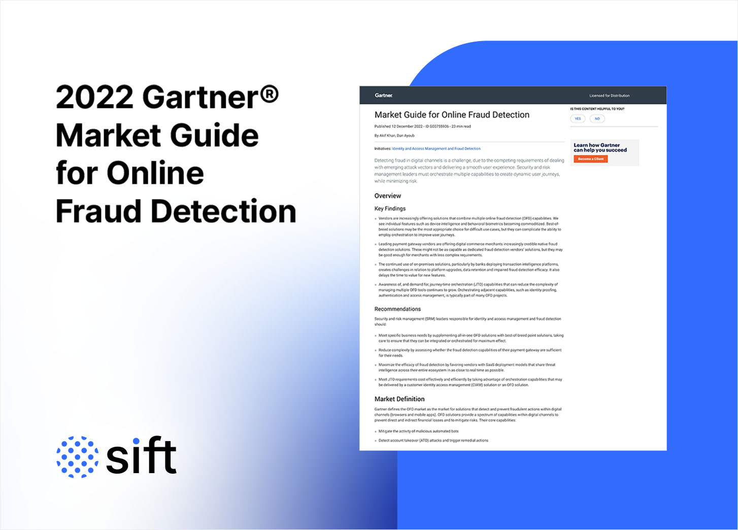 Key takeaways from the 2022 Gartner® Market Guide for Online Fraud Detection - Sift